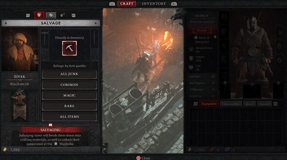 Diablo IV: How to Salvage Items