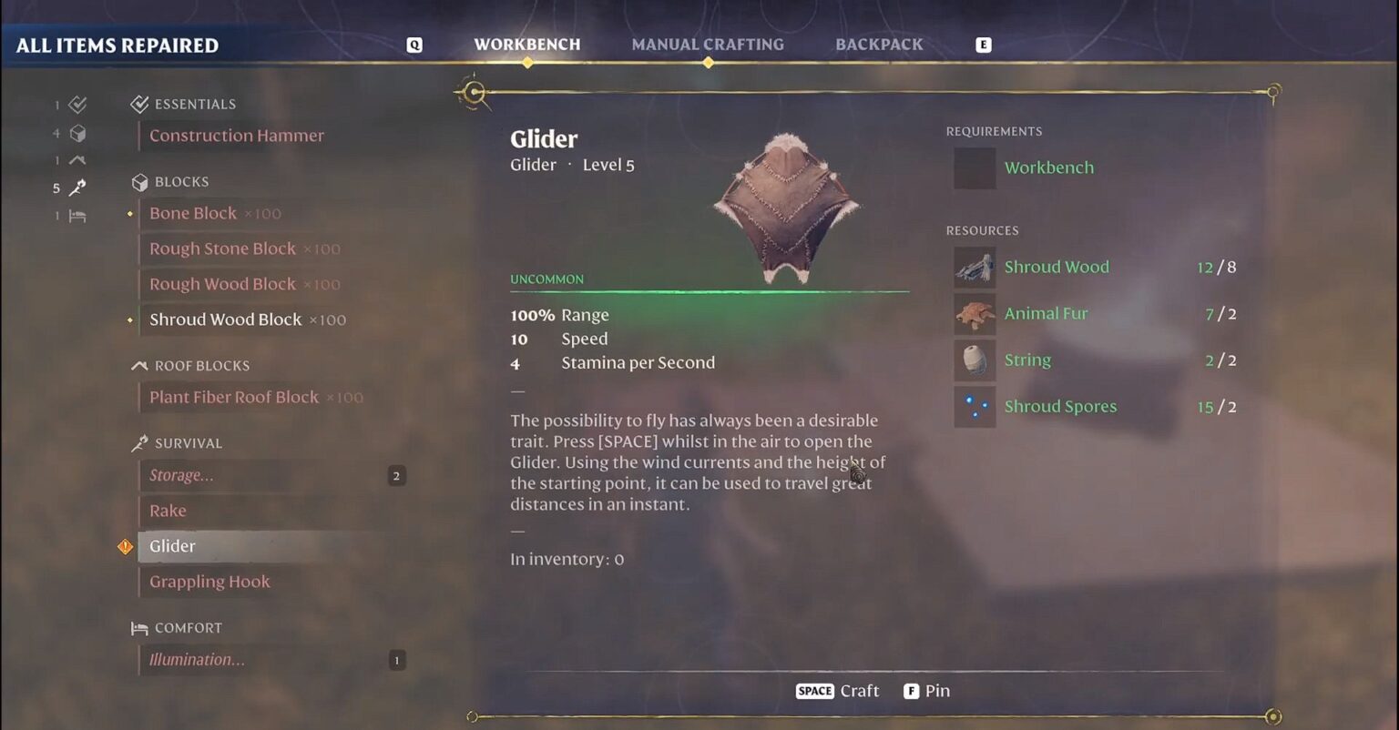 Enshrouded: How to Get the Glider