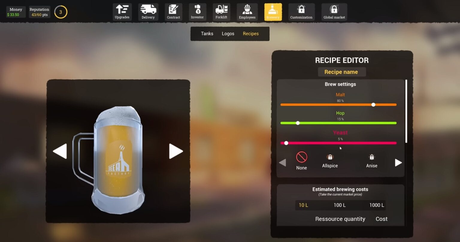 Beer Factory: How to Create Beer Recipes