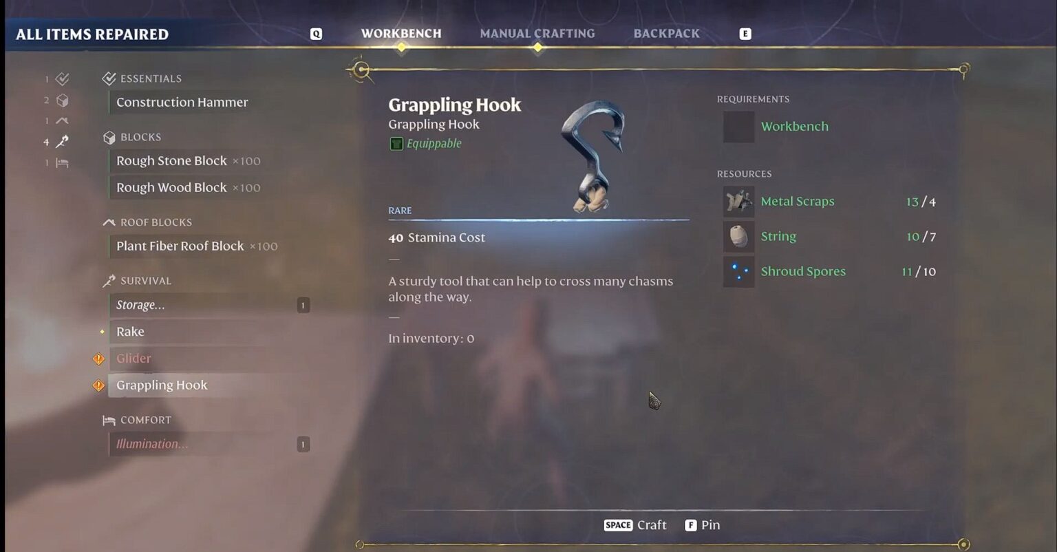 Enshrouded: How to Get Grappling Hook