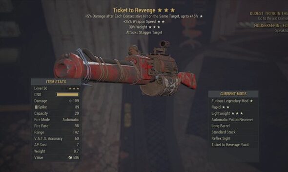 Fallout 76: How to Get the V63-BERTHA – Legendary Weapon