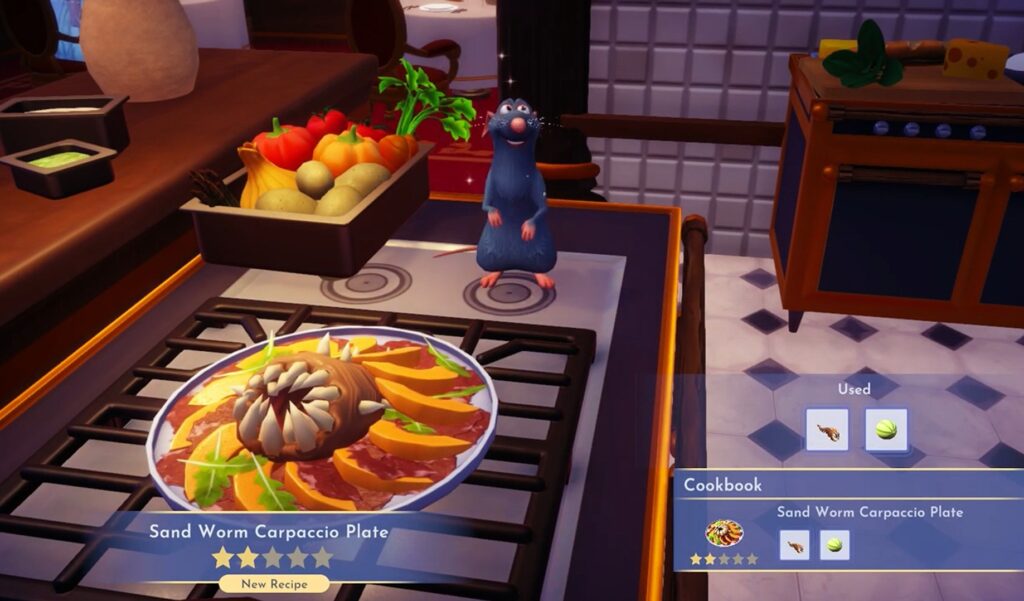 How to Make Sand Worm Carpaccio Plate in Disney Dreamlight Valley