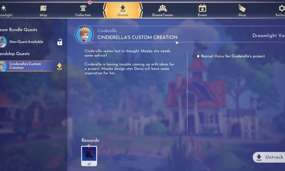 Cinderella’s Custom Creation Quest Guide in Disney Dreamlight Valley