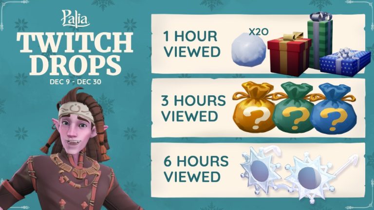 Palia New Twitch Drops for Home for Winterlights Update